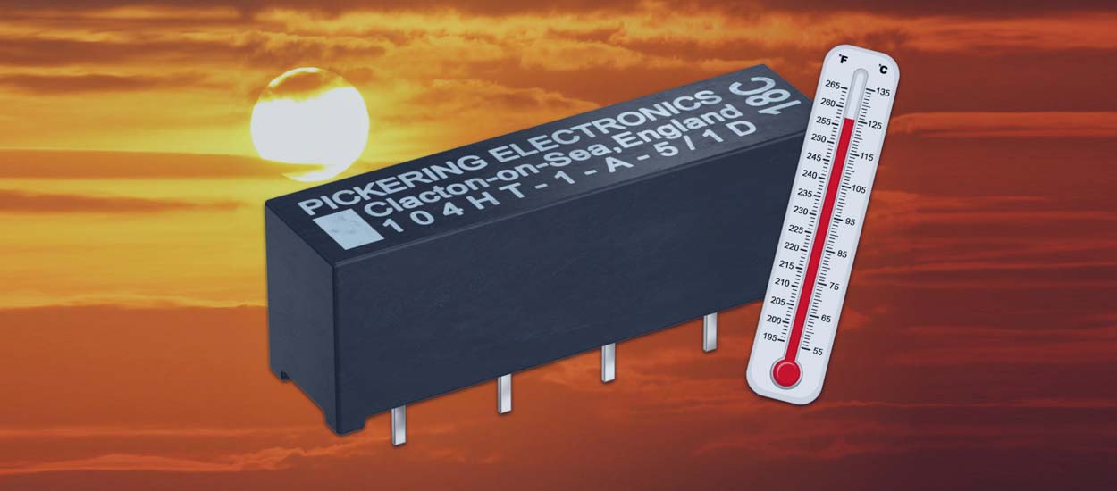 Miniature high voltage reed relay from Pickering now rated up to 150°C ...